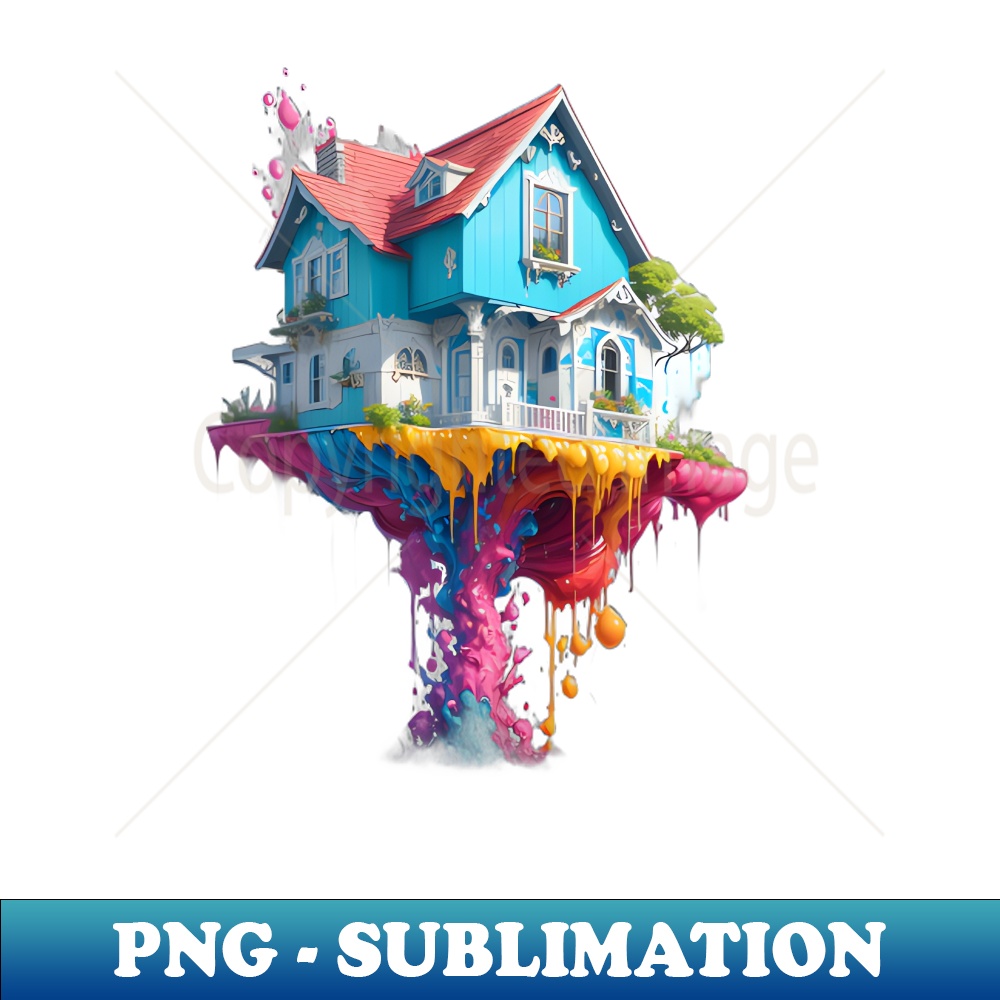 Color Splash House - High-Resolution PNG Sublimation File - | Inspire ...