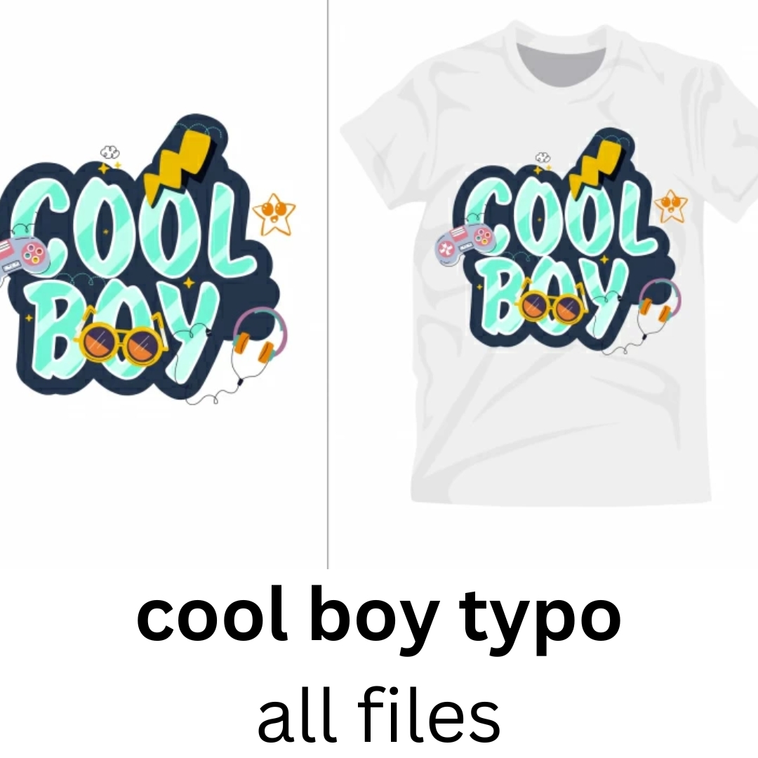 cool boy typo t shirt template flat texts objects symbols T - Inspire ...