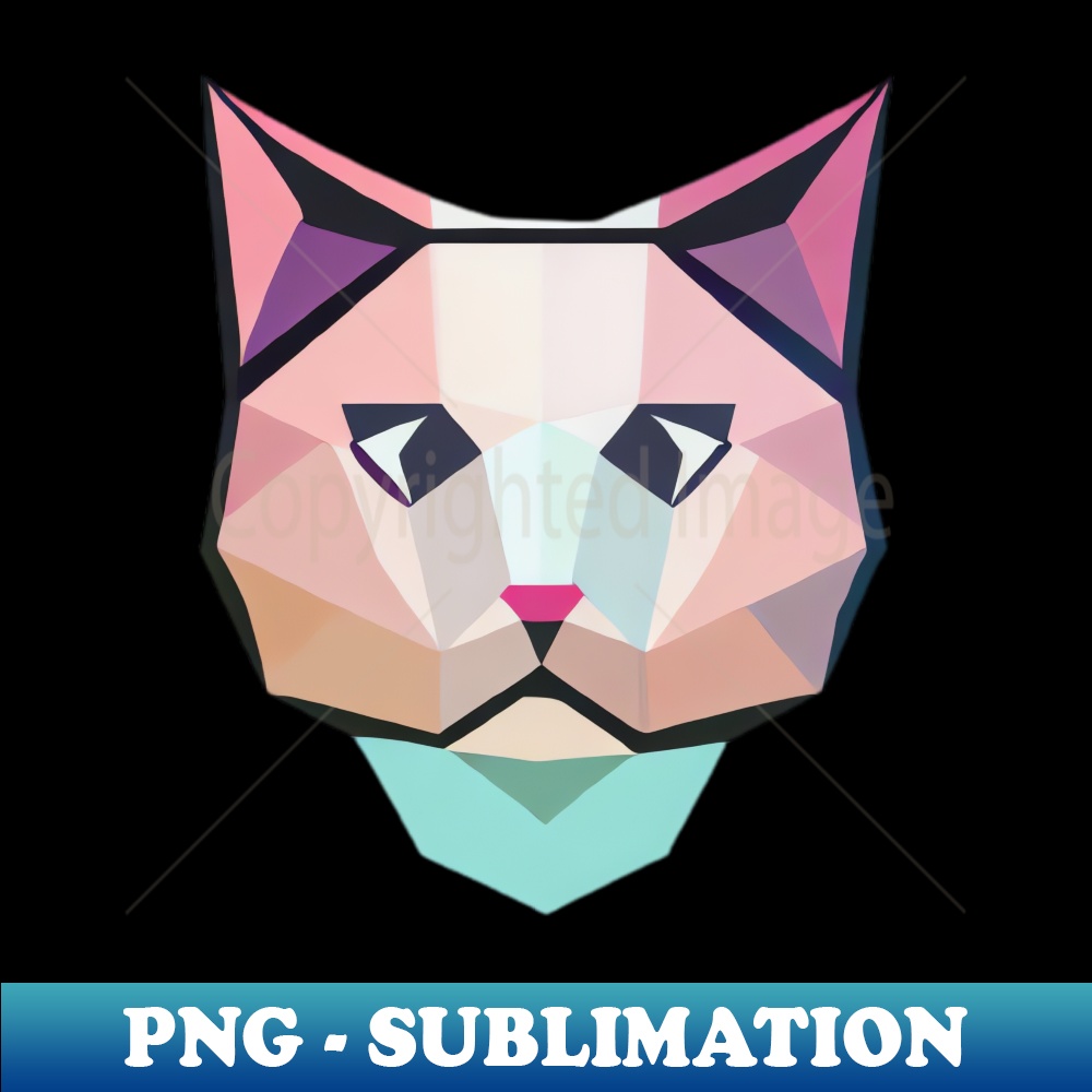 Geometric Cat Delight Stylish Feline Design for Modern Art L | Inspire ...