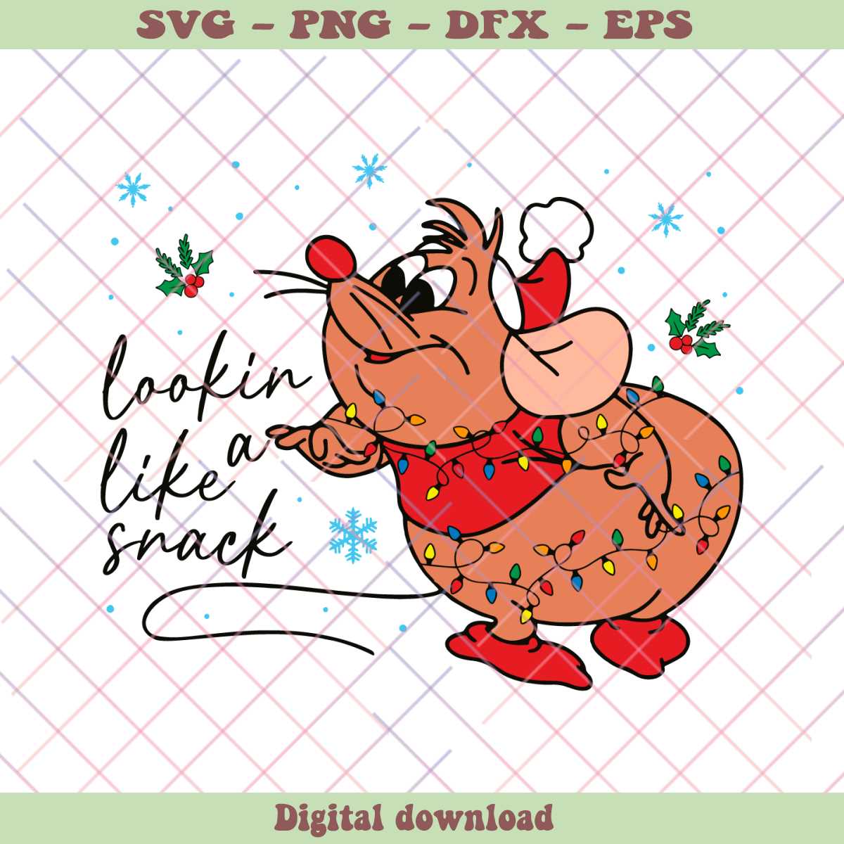 Cute Gus Gus Disneyland Looking Like A Snack SVG File | Inspire Uplift