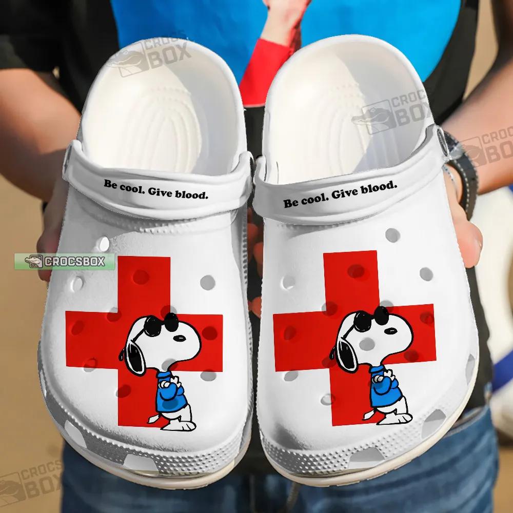 Be Cool Give Blood Snoopy Red Cross Crocs | Inspire Uplift