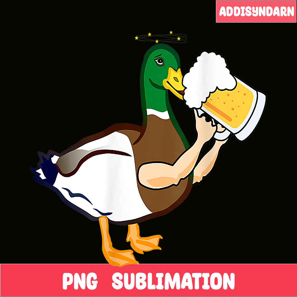Drunken Duck With Beer PNG Beer Lover PNG Beer Party PNG - Inspire Uplift