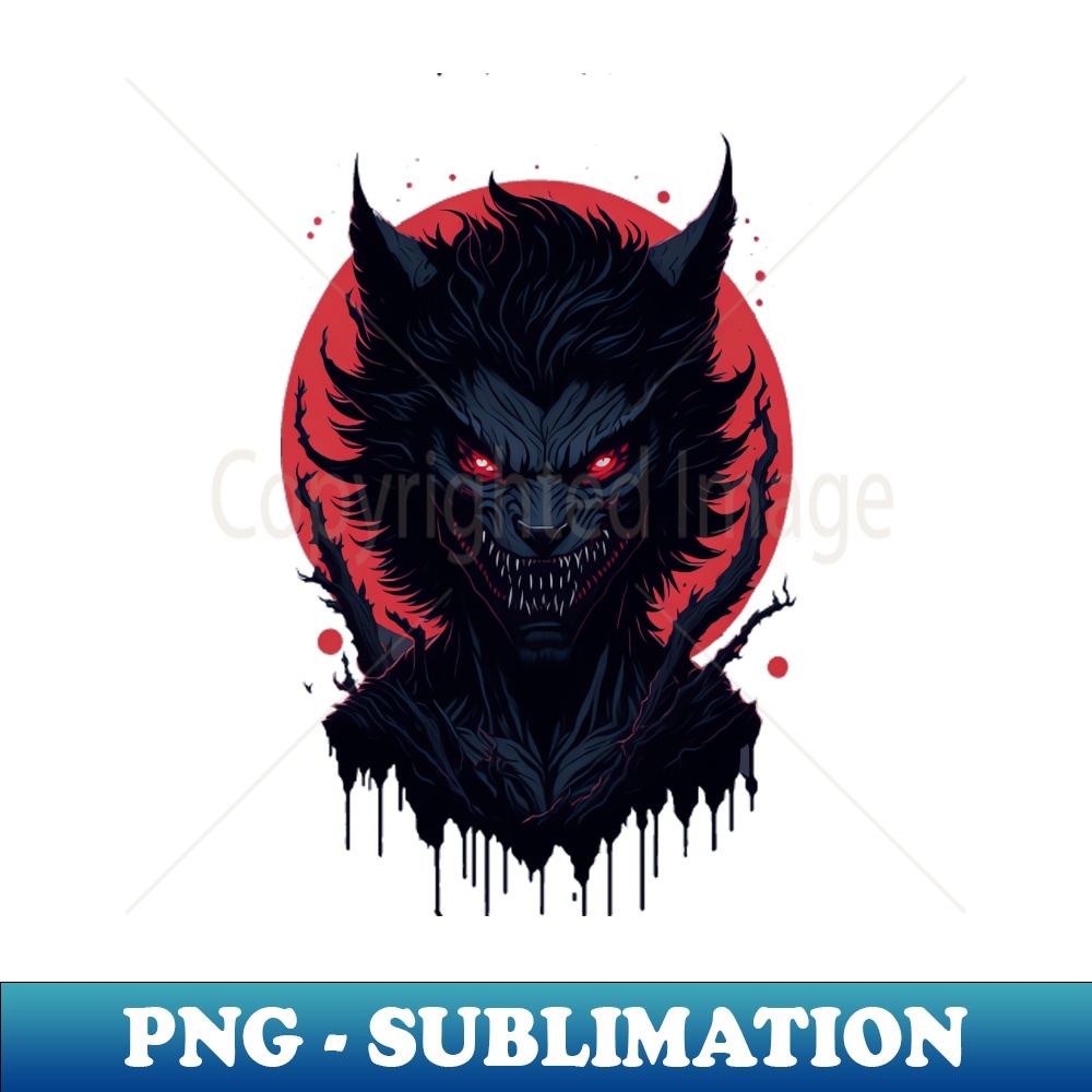 Demonister werewolf with red eyes - Instant PNG Sublimation - Inspire ...