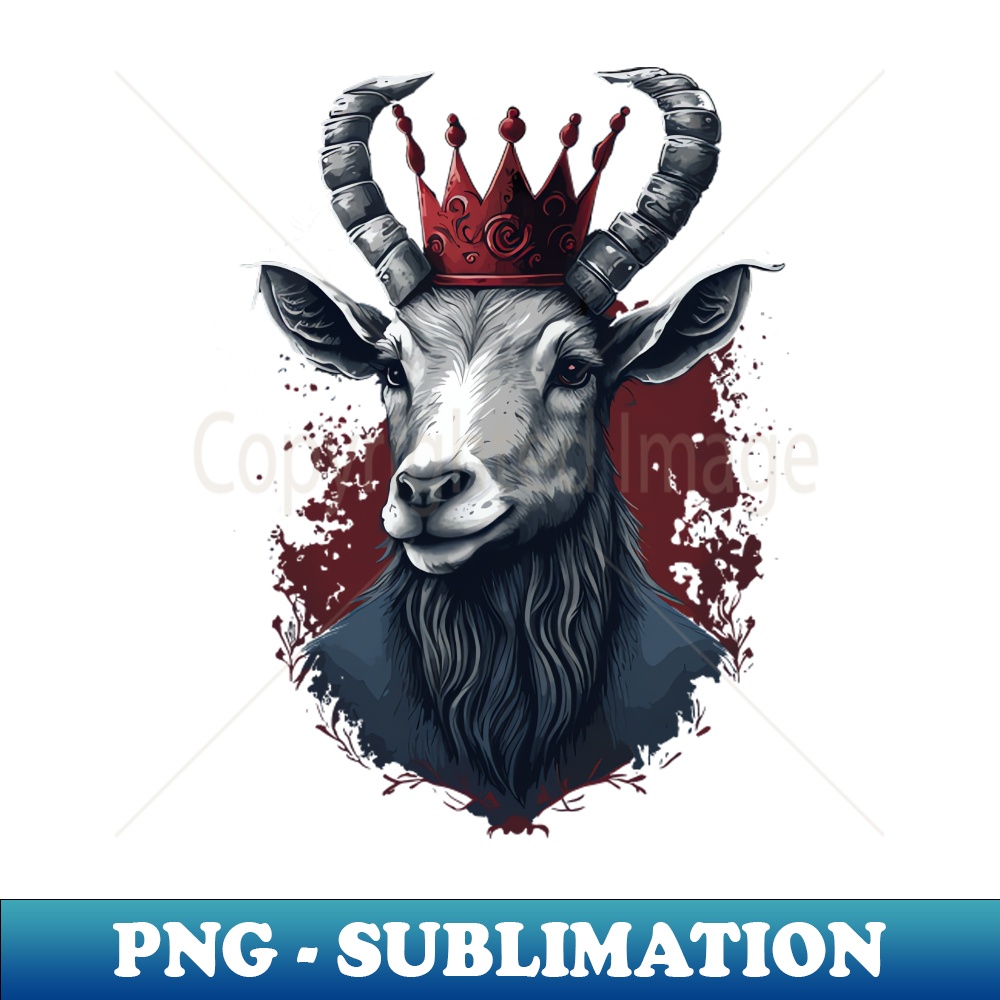 Goat King With Crown - PNG Transparent Sublimation Design - | Inspire ...