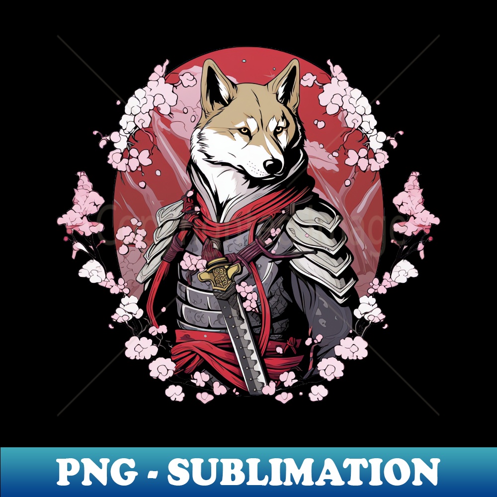Samurai Dog Among Sakura Tree - PNG Sublimation Digital Down | Inspire ...
