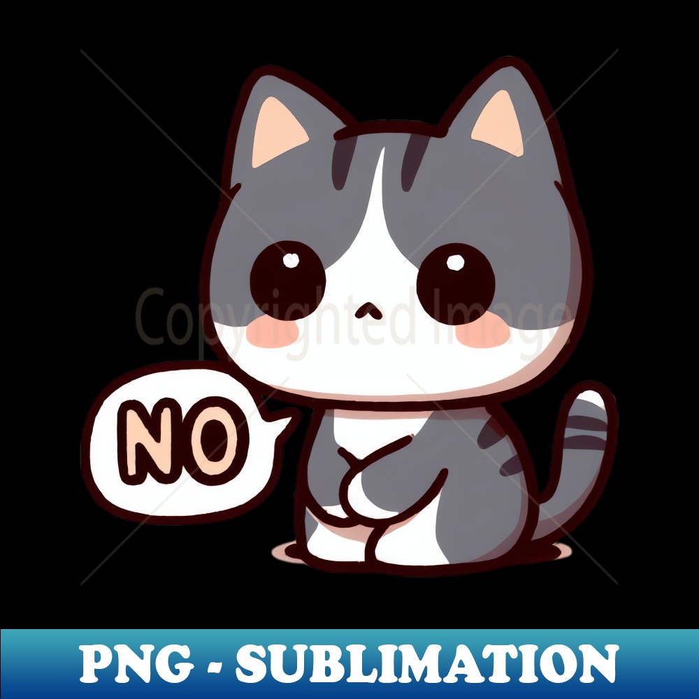 shy cute kitten saying no - Special Edition Sublimation PNG | Inspire ...