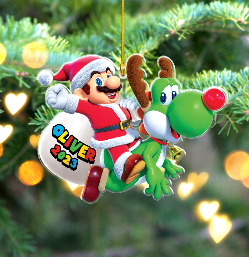 Personalized Santa Mario Kids Christmas Ornament, Super Mari | Inspire ...