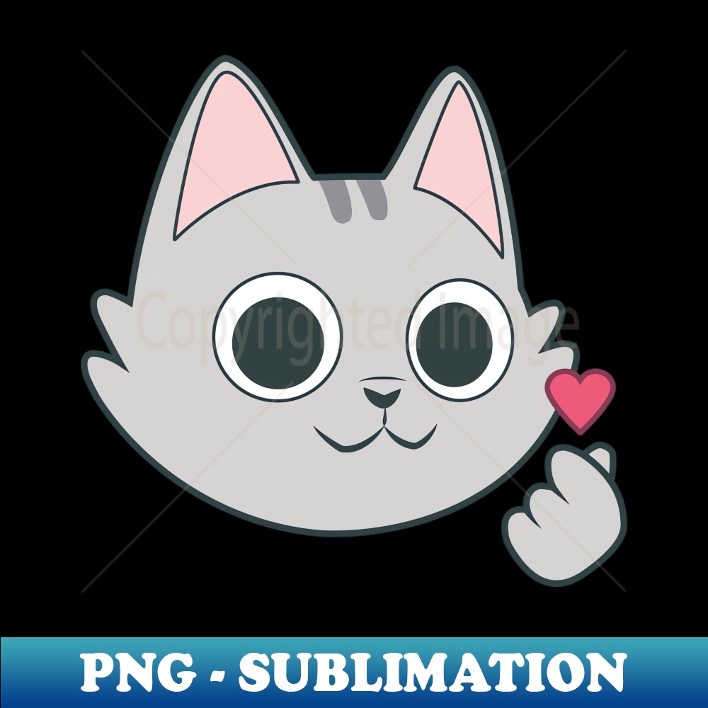 Cat-pop finger heart - PNG Sublimation Digital Download - Cr | Inspire ...