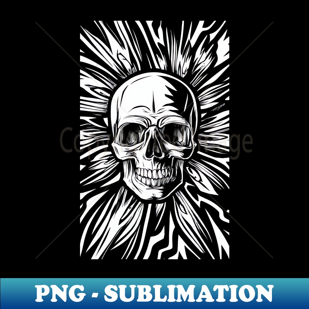 A Shirt with a Black and White Skull Head Motif in a Street | Inspire ...