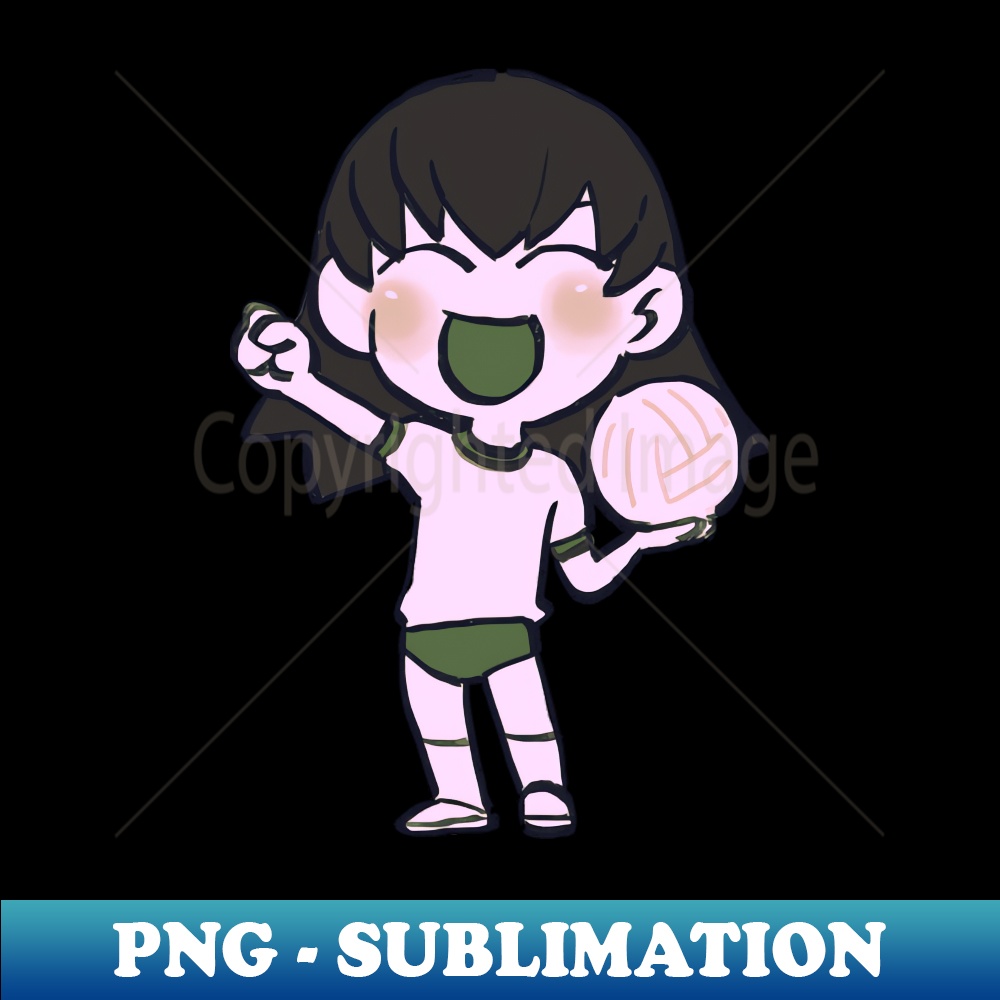 I draw chibi pastel pink tomo with volleyball azumanga daio - Inspire ...