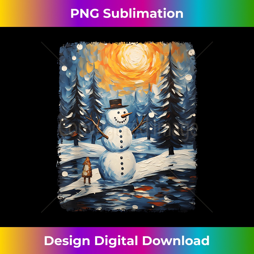 Starry Night Winter Snowman Van Gogh Famous Painting Art Tan | Inspire ...