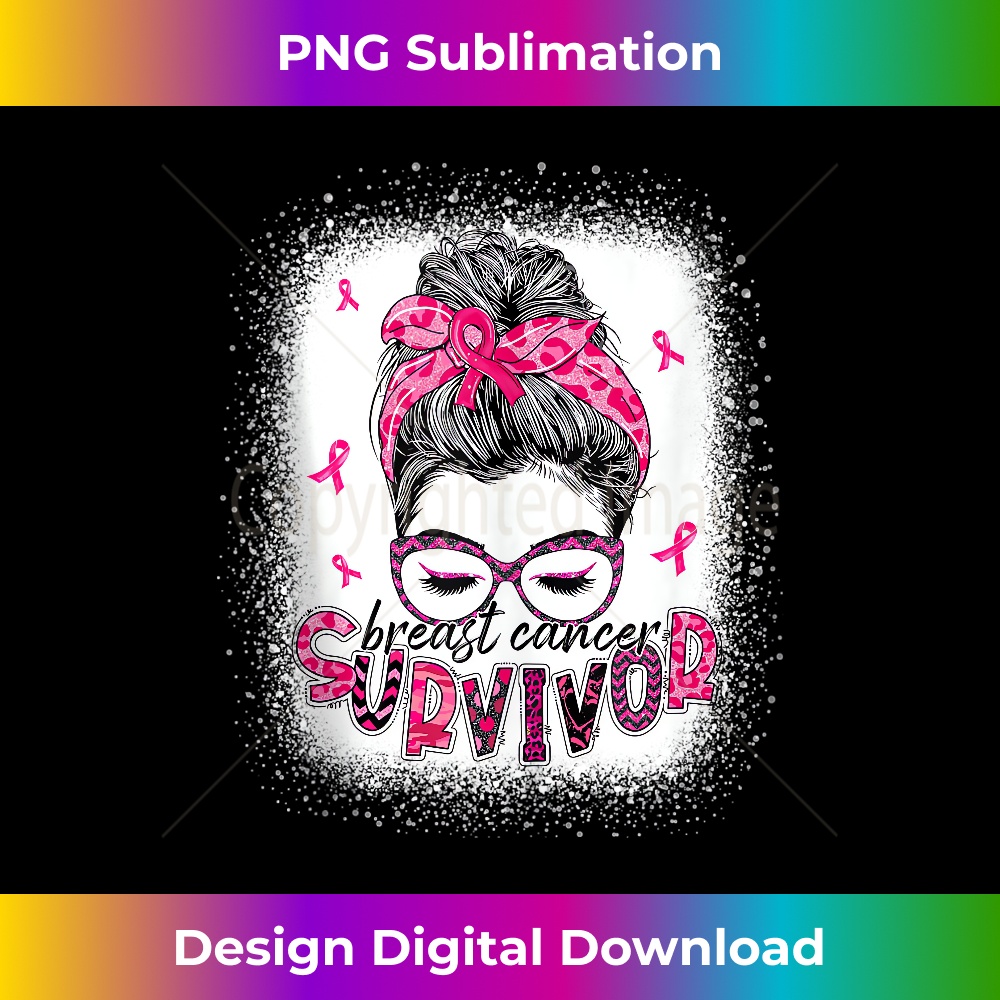 Strong Women Messy Bun Breast Cancer Survivor Pink Ribbon Ta | Inspire ...