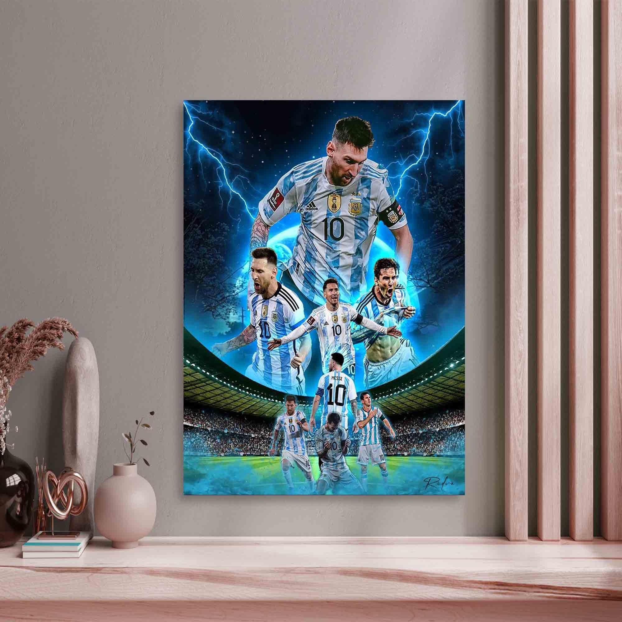 Lionel Messi World Cup Poster Canvas Wall Art, Messi Signatu | Inspire ...
