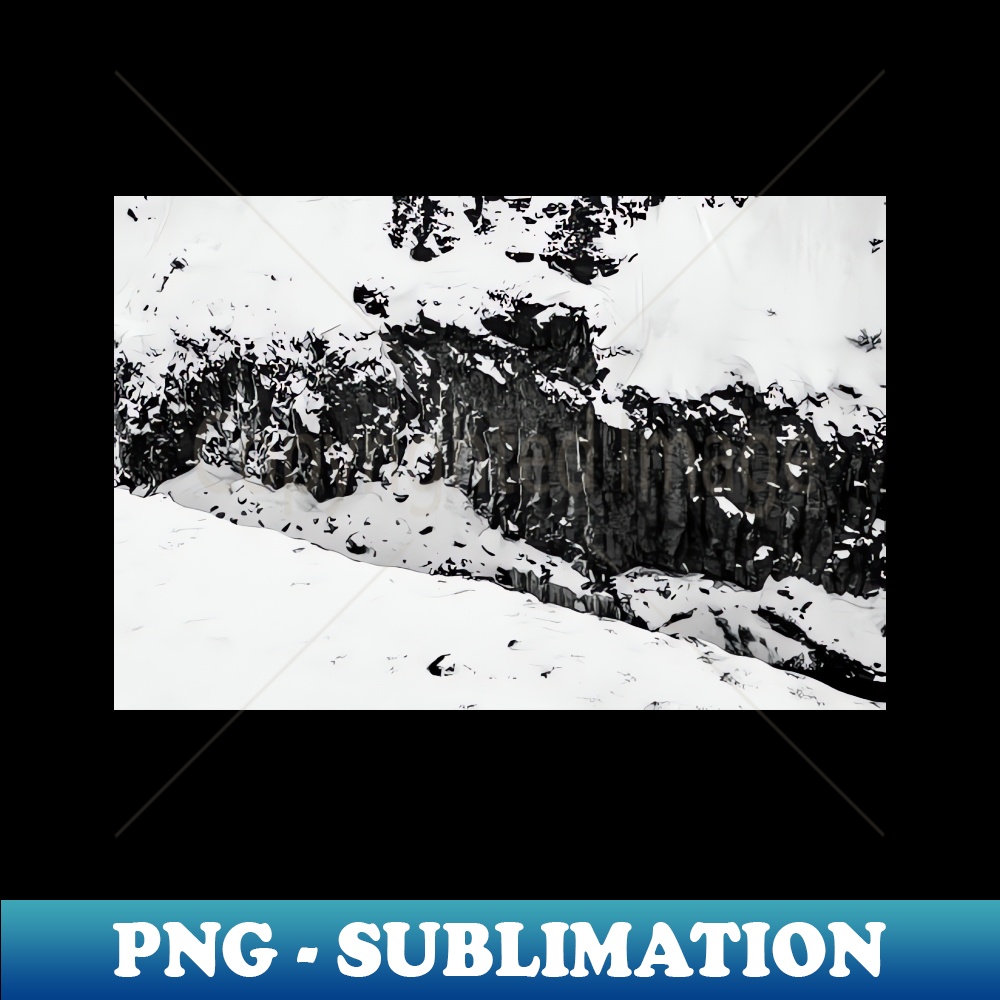Texture of Basalt Columns and Snow in Iceland BW - Premium P | Inspire ...
