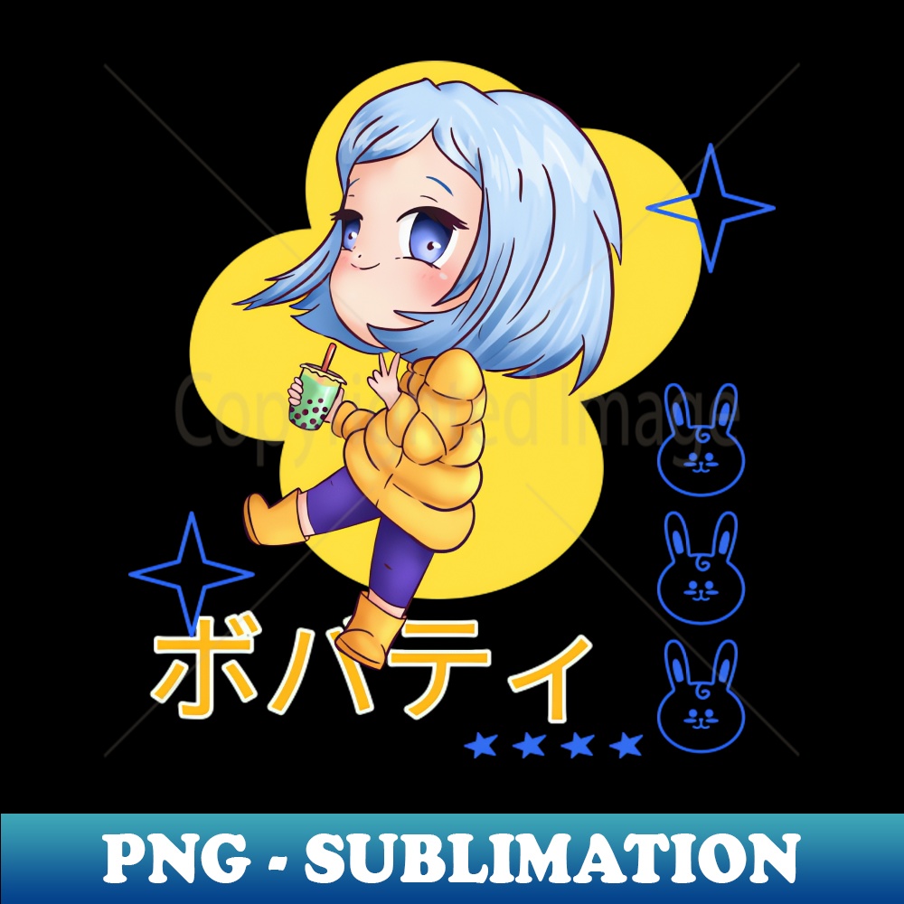 Cute Boba Tea Anime Girl Japanese Art Anime Style Kawaii Bob - Inspire ...