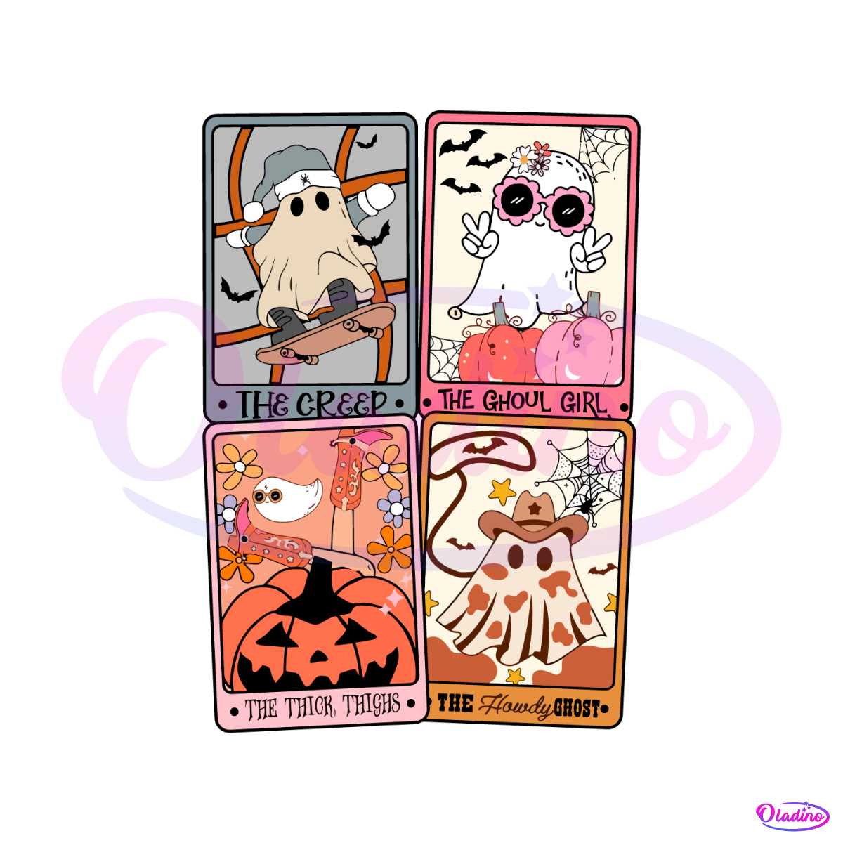 Ghost Tarot Card The Ghouls Girl Retro Halloween SVG File 21 | Inspire ...