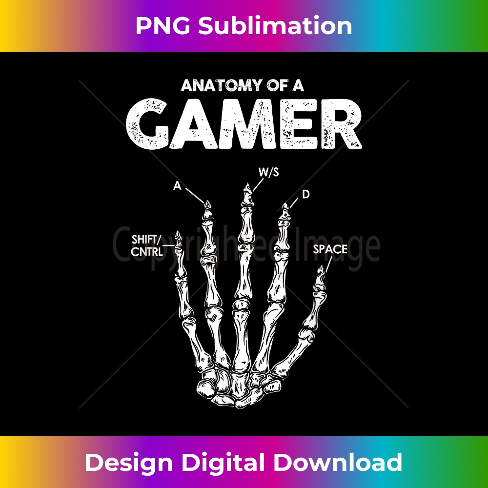 Funny Anatomy Of Gamer Skeleton Hand Gaming Gamer - Sublim - Inspire Uplift