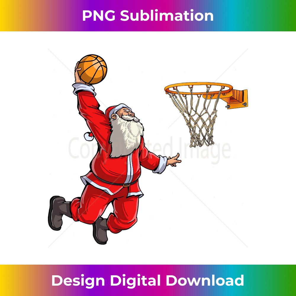 Santa Claus Dunking A Basketball Funny Christmas Lover Long | Inspire ...