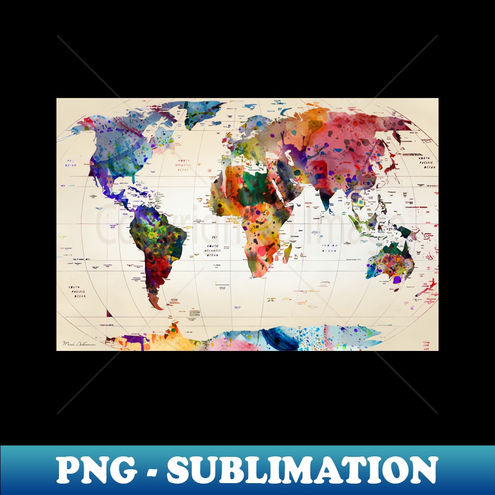 map of the world - PNG Transparent Sublimation Design - Unle - Inspire ...