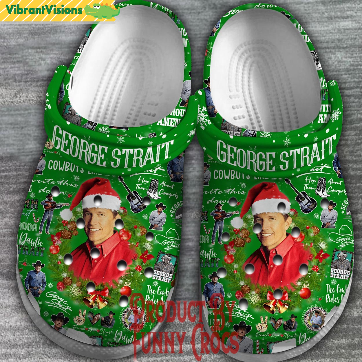 George Strait Merry Christmas Green Crocs - Discover Comfort | Inspire ...