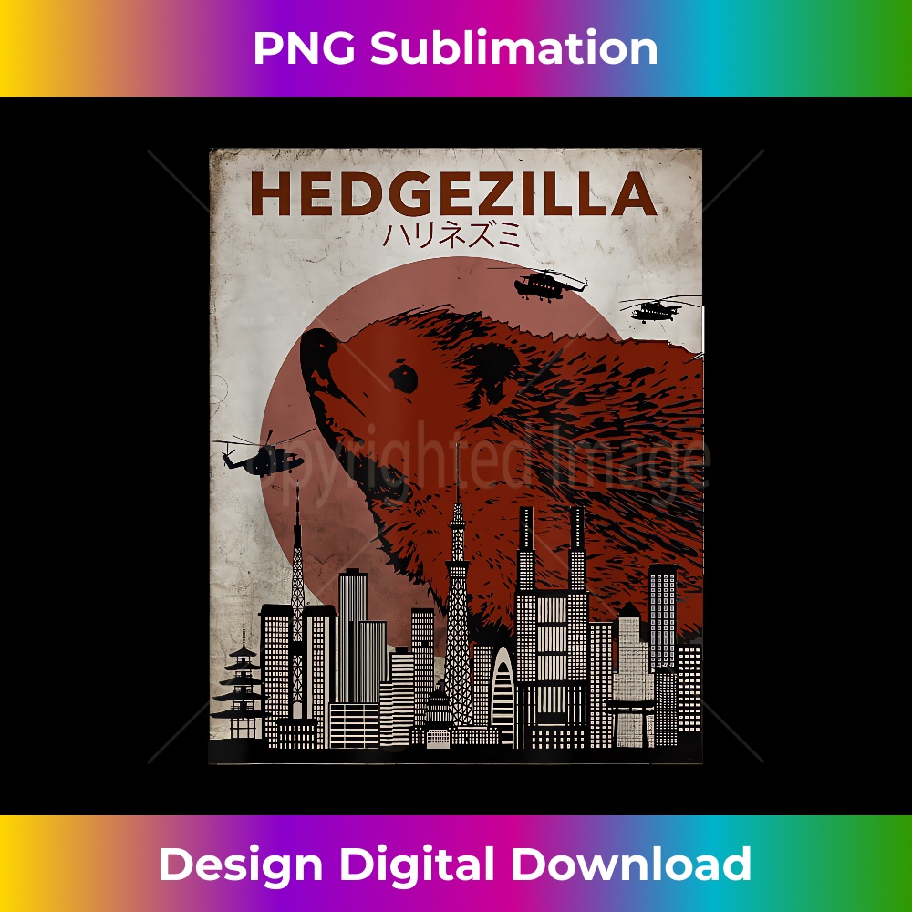 Rare Hedgezilla Movie Poster Style Graphic - Deluxe PNG Subl | Inspire ...