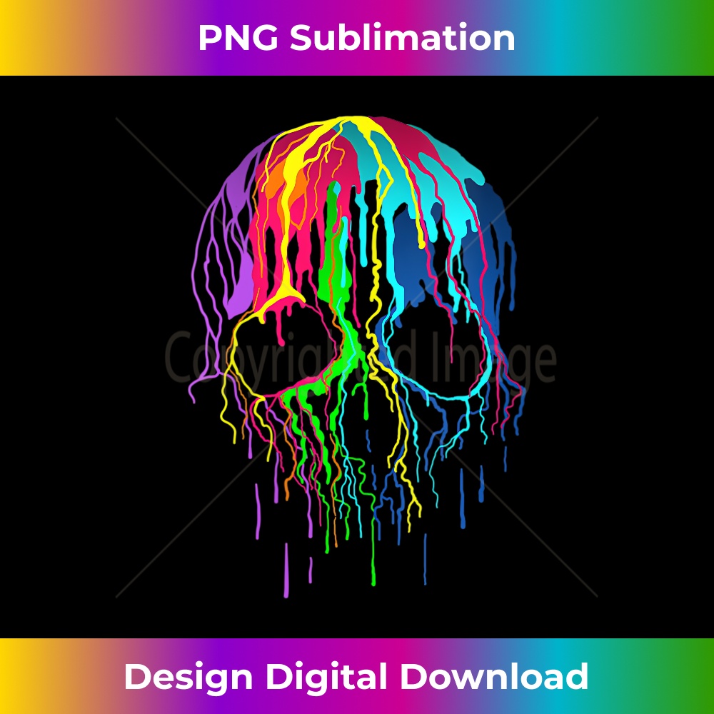 Womens Colorful Paint Dripping Skull - Paint Drip Skeleton H | Inspire ...