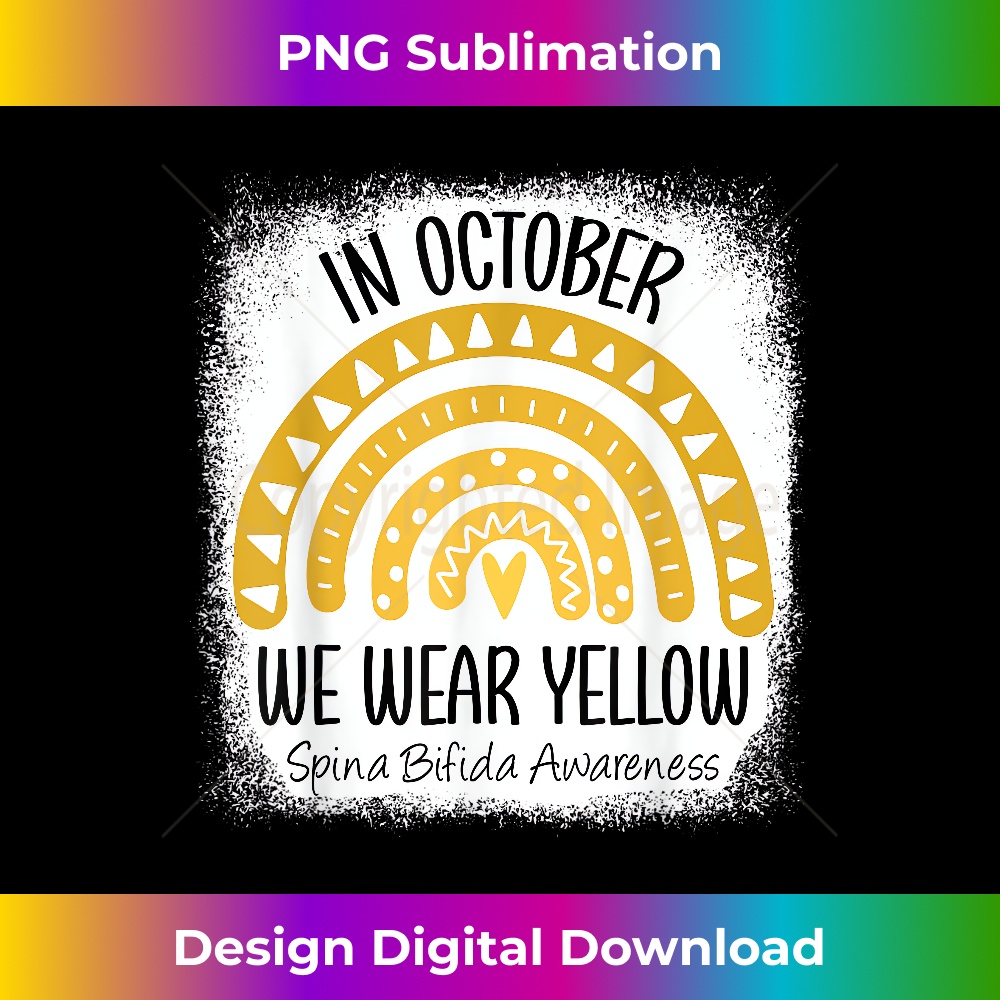 Rainbow October We Wear Yellow Spina Bifida Awareness Ribbon | Inspire ...