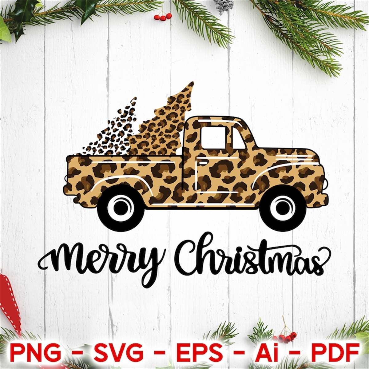 christmas truck svg, christmas leopard svg, custom christmas - Inspire ...