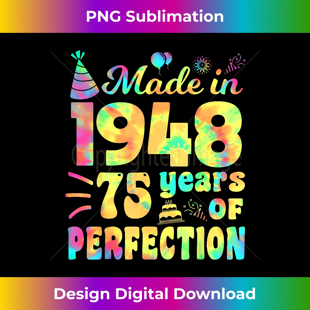 Funny 75 Years Old Colorful 1948 Tie Dye Party 75th Birthday | Inspire ...