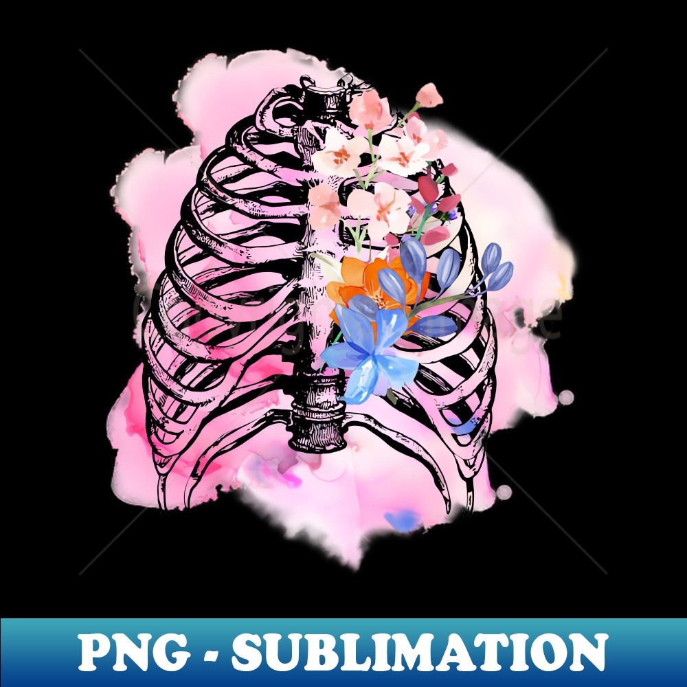 Floral Ribcage - Decorative Sublimation PNG File - Bold & Ey | Inspire ...
