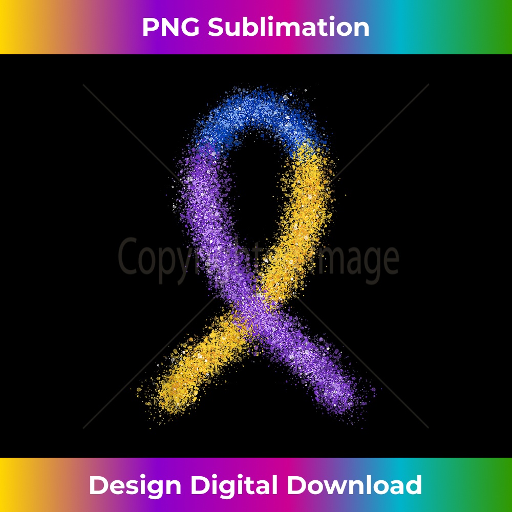 Paint Bladder Cancer Purple Blue And Yellow Ribbon Dysuria - - Inspire ...