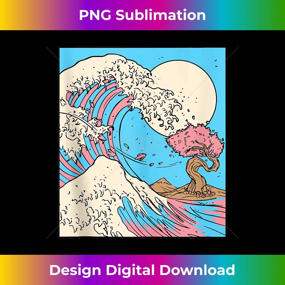 Transgender Trans Flag Japanese Wave Art LGBT Awareness Fan - Inspire ...