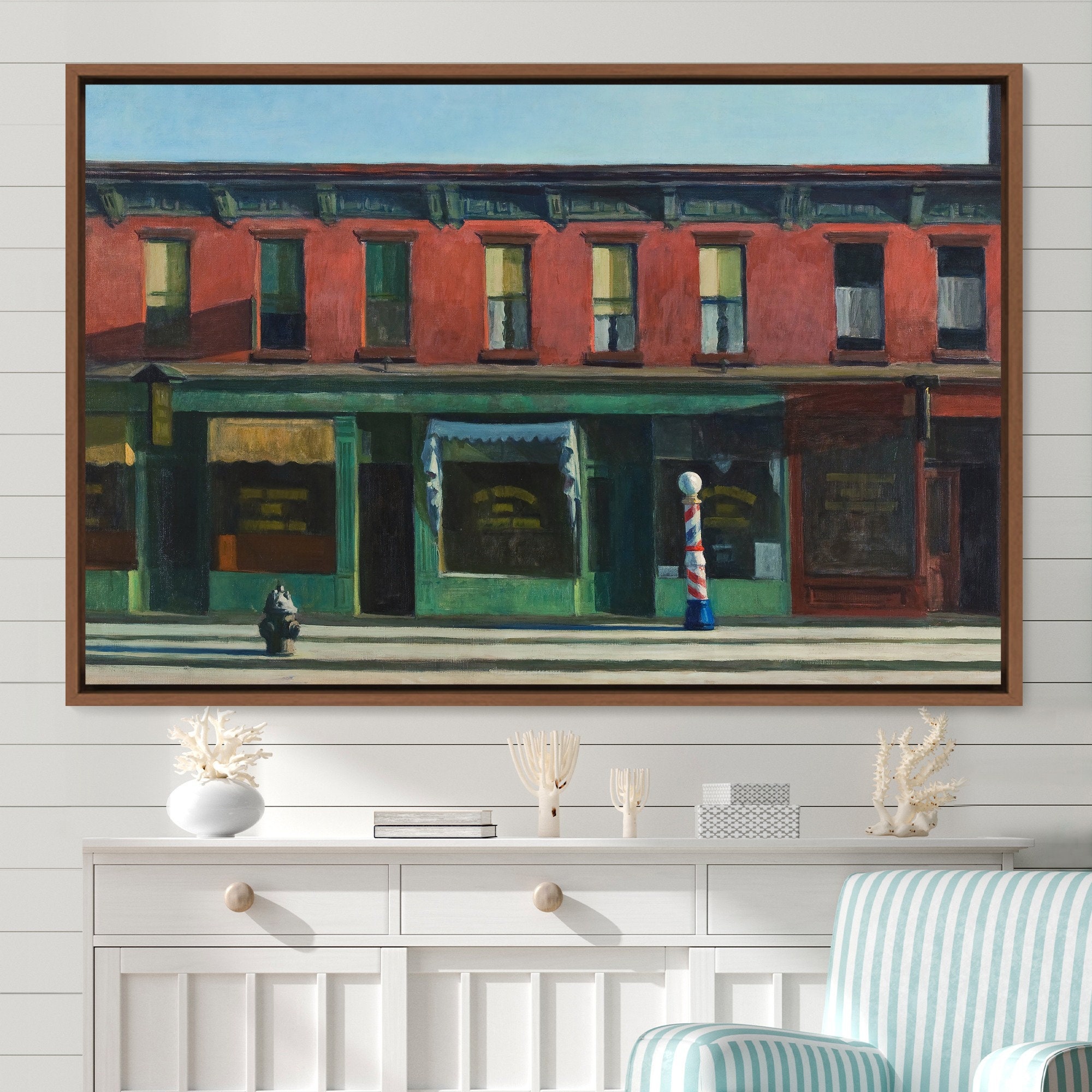 Edward Hopper Early Sunday Morning, Framed Canvas Print, Lar | Inspire ...
