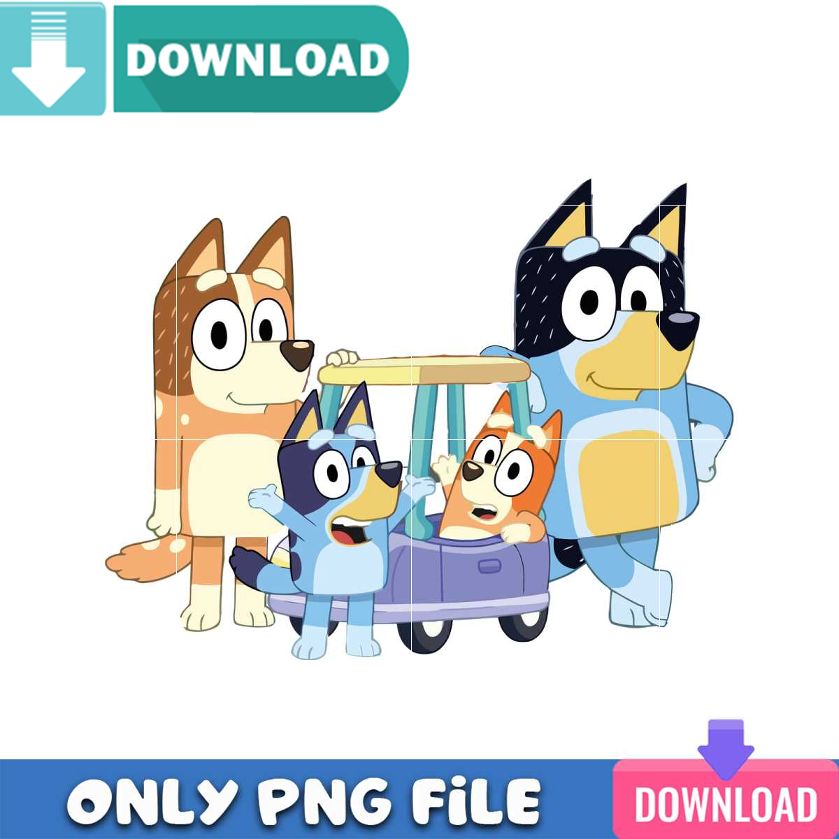 Bluey Family Happy Png Best Files Design Download - Inspire Uplift