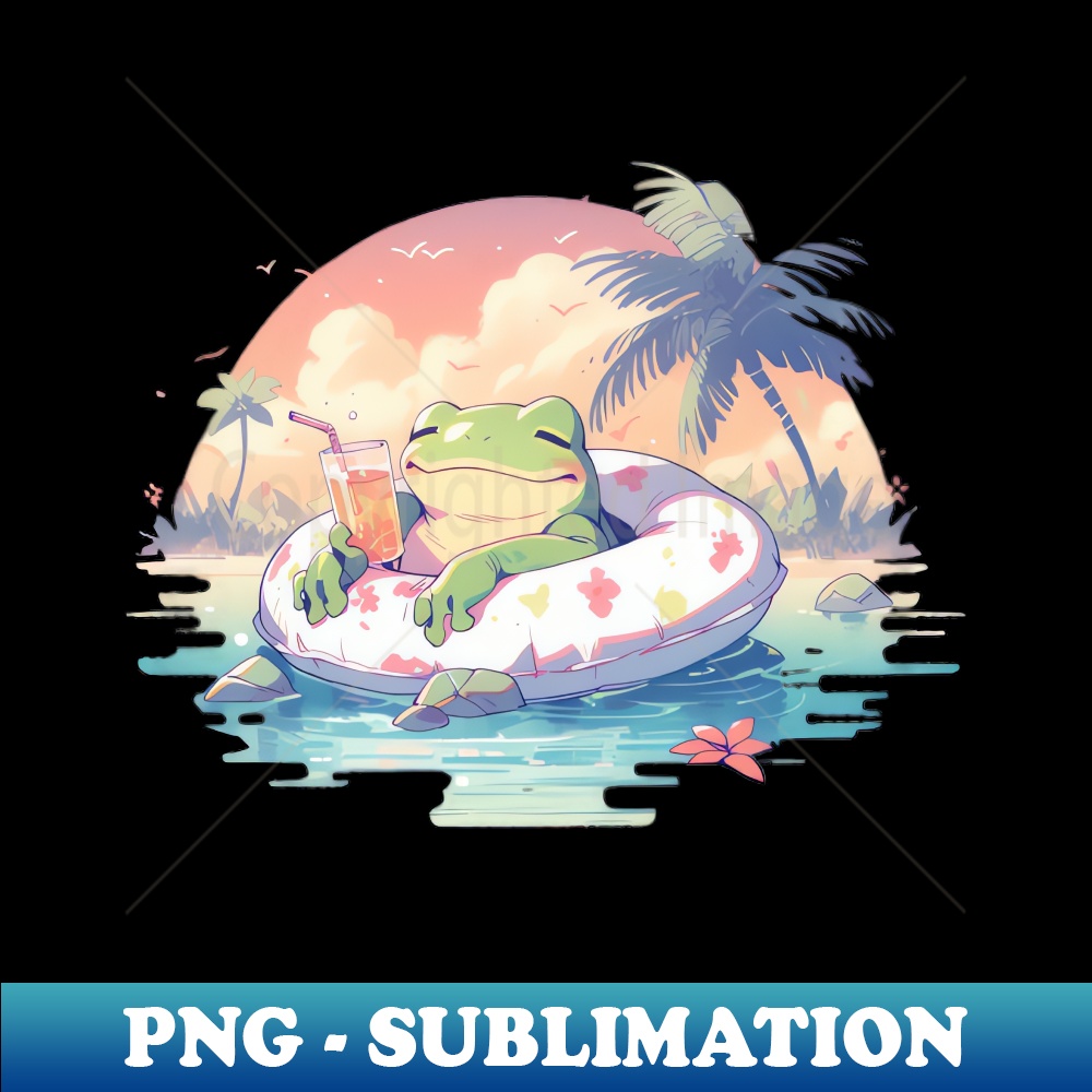 Cute Frog Chilling in a Pool Float - Signature Sublimation P - Inspire ...