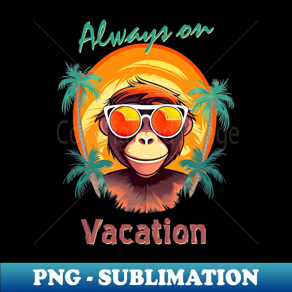 Always on Vacation Monkey - Special Edition Sublimation PNG | Inspire ...