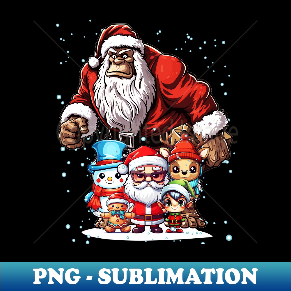 Bigfoot Santa and Friends Christmas Sasquatch Lover - Elegan | Inspire ...