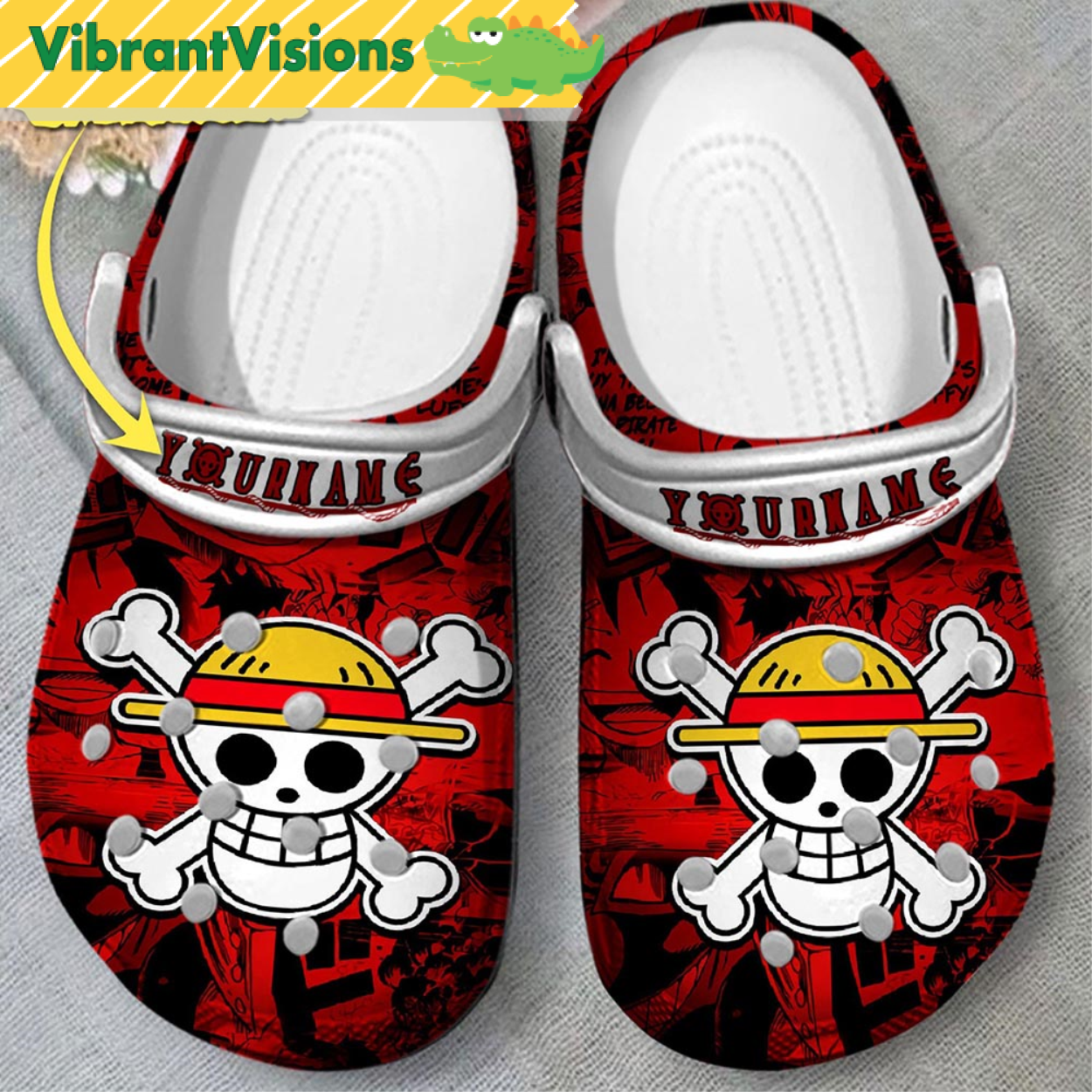 Personalized Luffy One Piece Skull Crocs - Discover Comfort | Inspire Uplift
