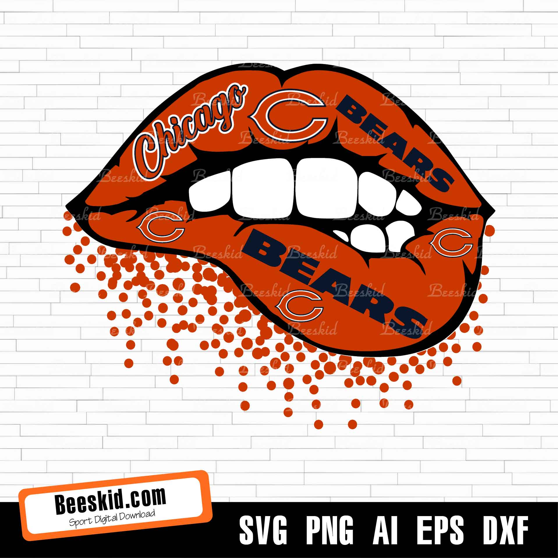 Bears Lips Svg, Bears Svg, Chicago Bears Svg, Bears Clipart, | Inspire ...