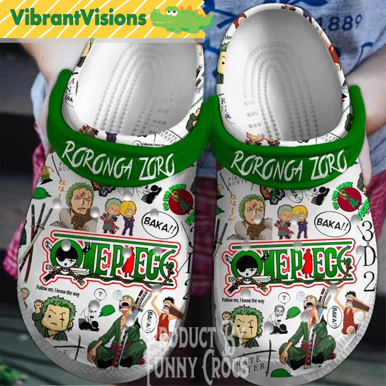 Roronoa Zoro One Piece Crocs Crocband - Discover Comfort And | Inspire ...