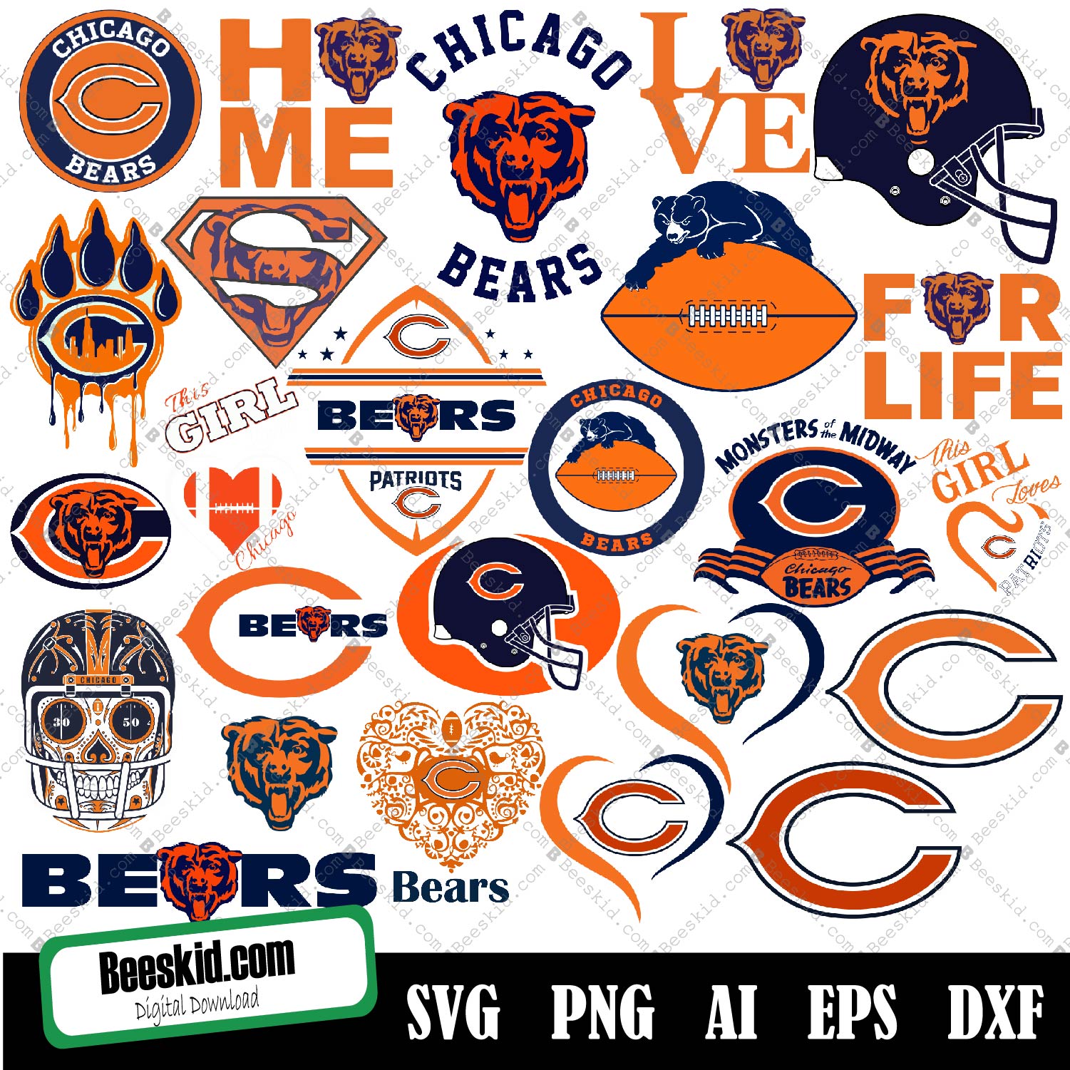 Chicago Bears Bundle Svg, Chicago Bears Svg, Chicago Bears C | Inspire ...