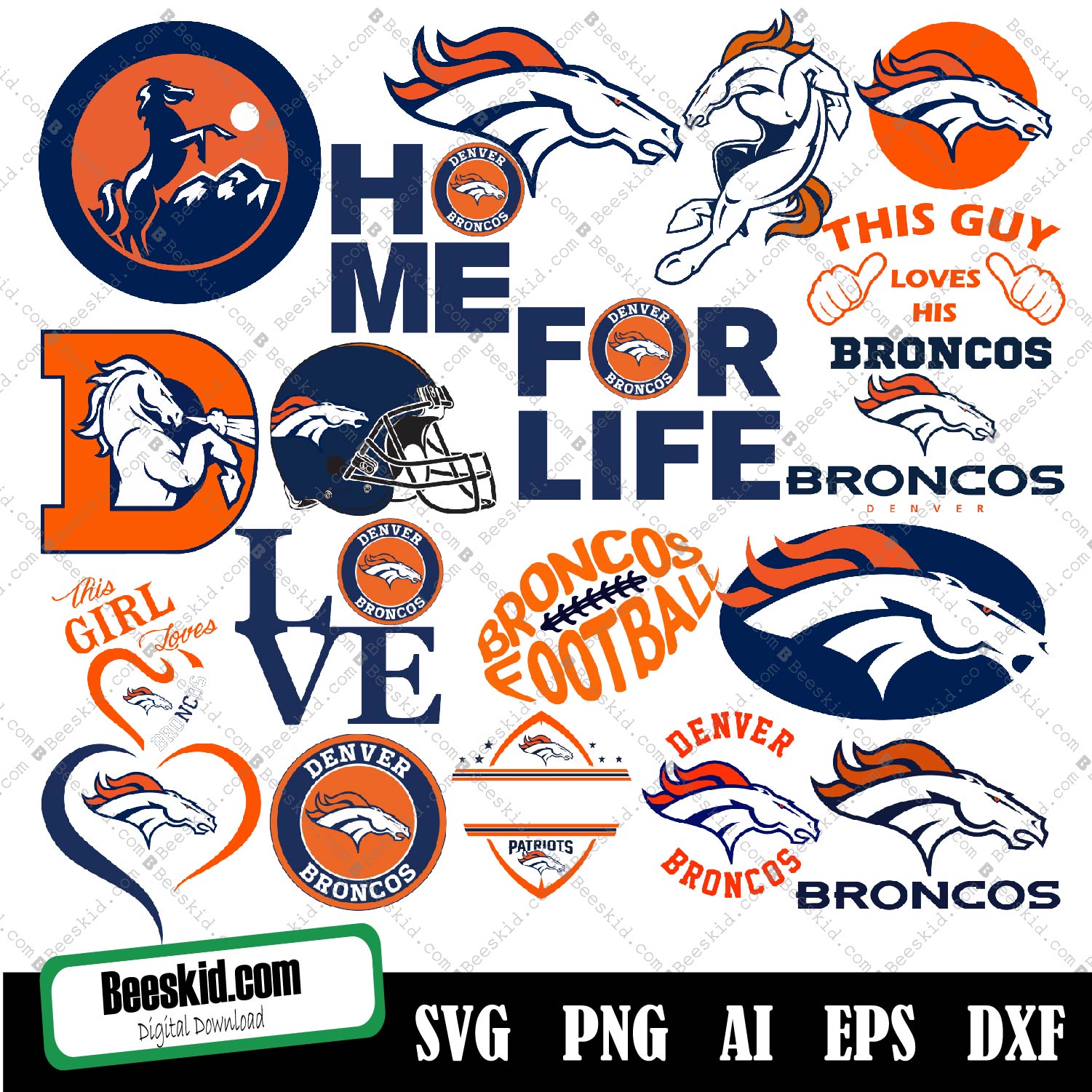 Denver Broncos Bundle Svg, Broncos Svg, Denver Broncos Svg F | Inspire ...