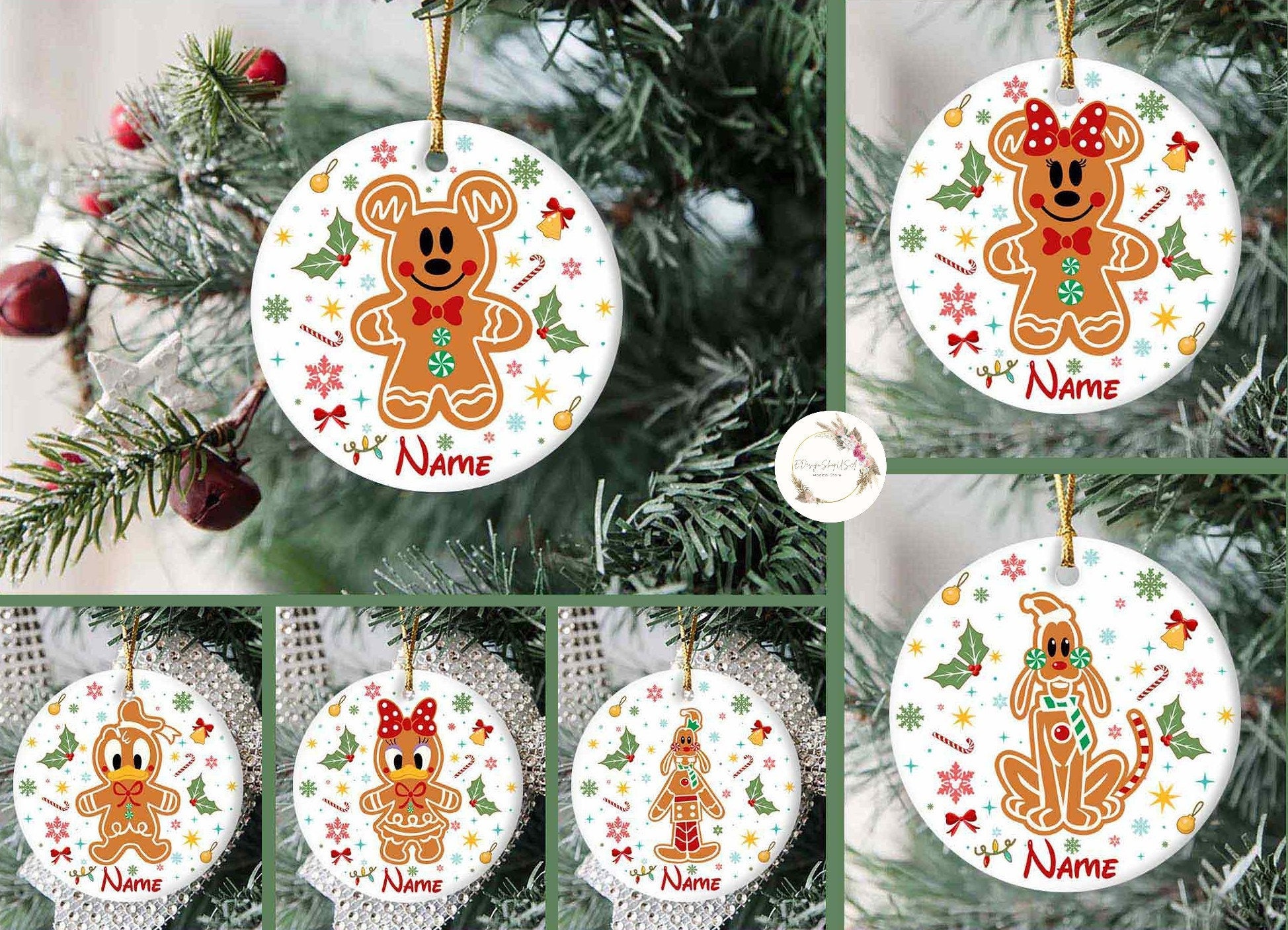 Personalized All Characters Gingerbread Disney Christmas Orn - Inspire ...