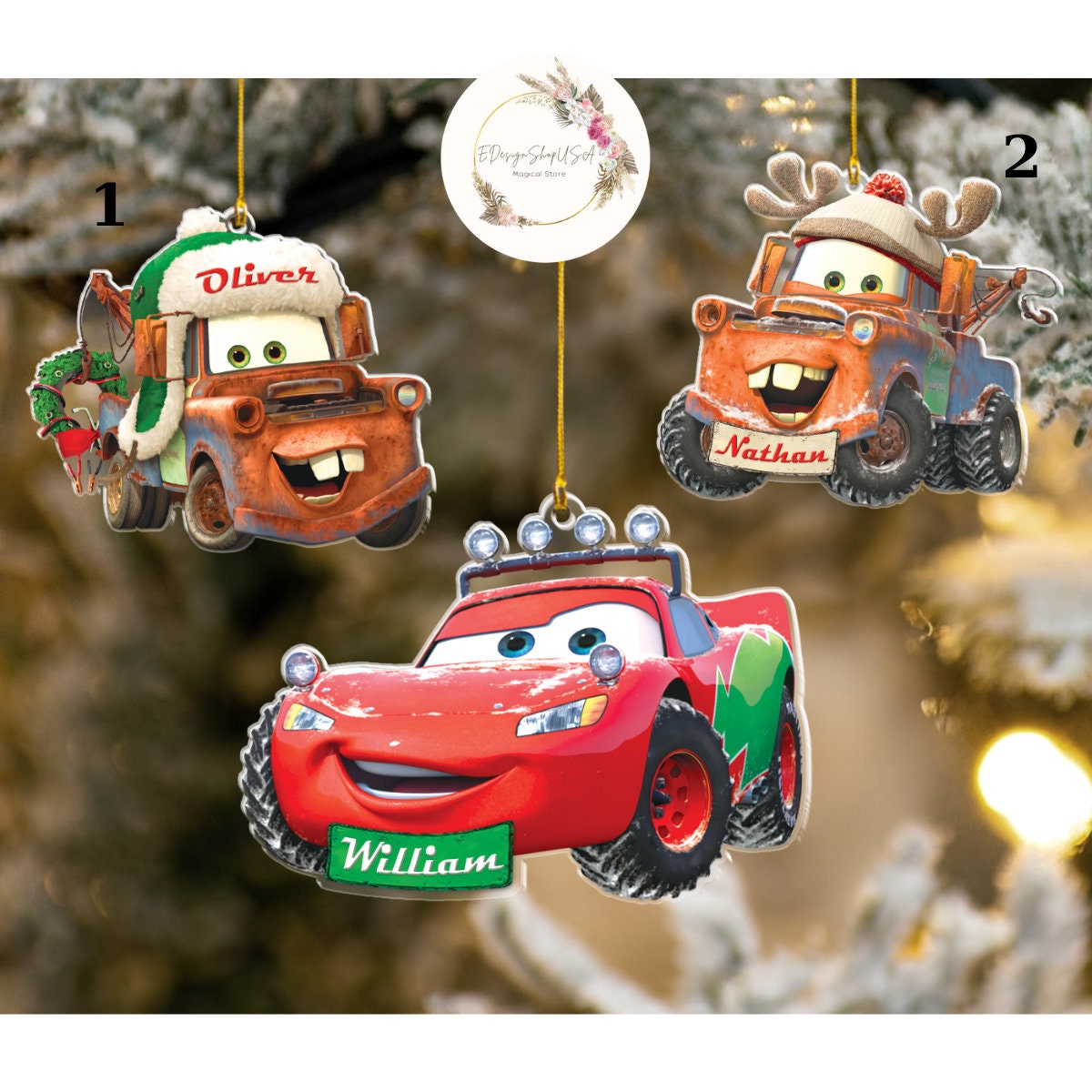 Personalized Disney Cars Christmas Ornament, Lightning McQue - Inspire ...