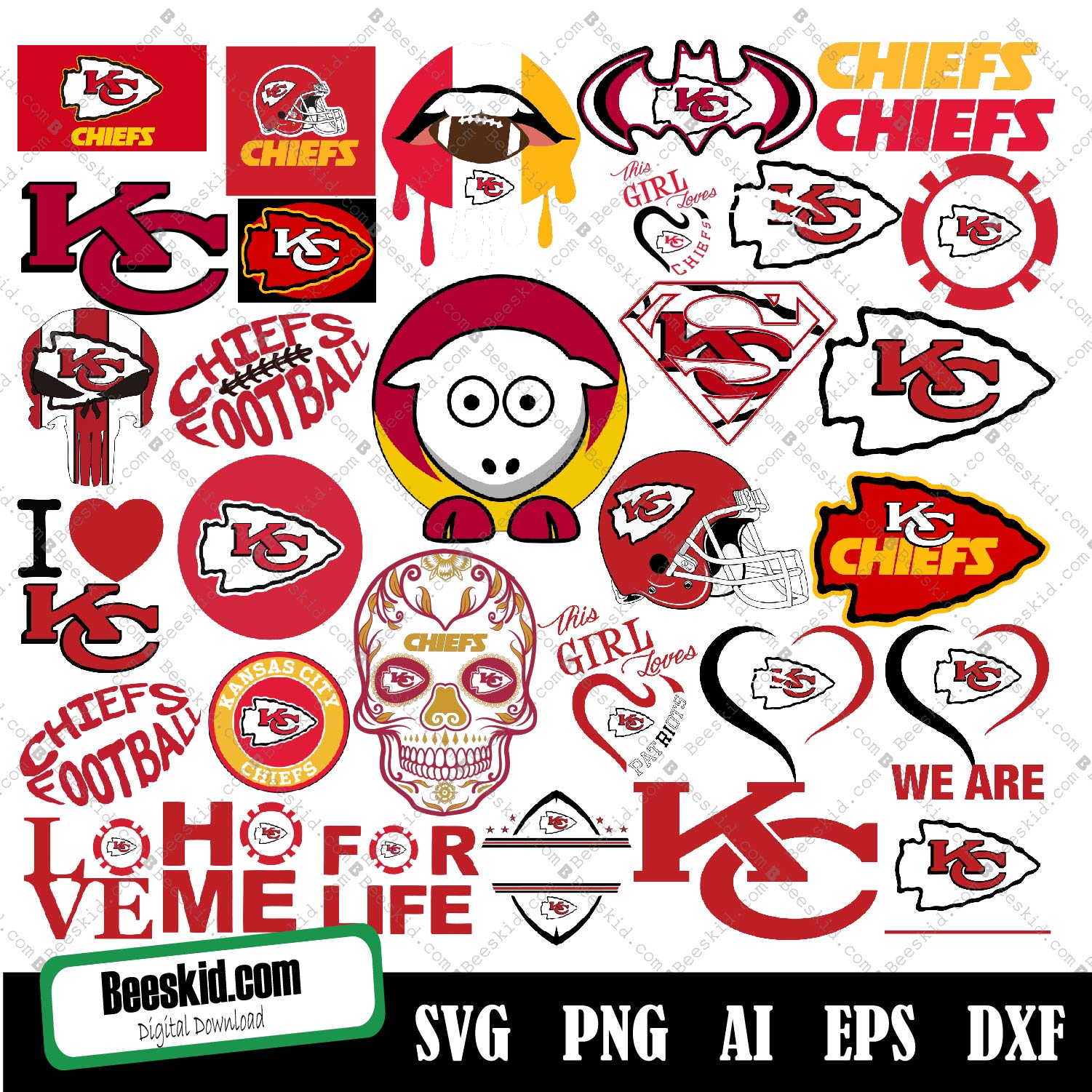 Kansas City Chiefs Svg Bundle, Chiefs Logo Svg, NFL Svg, Foo | Inspire ...