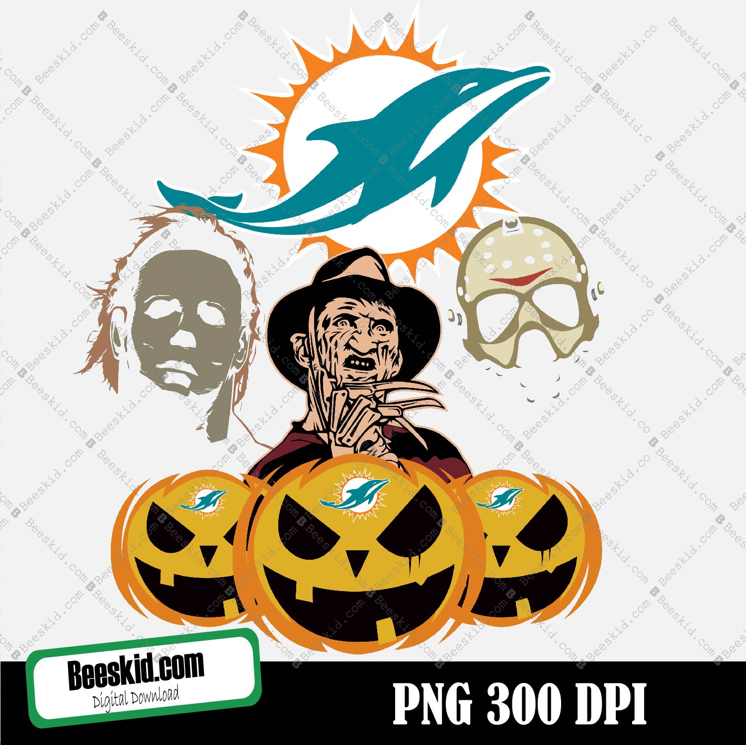 Miami Dolphins Horror Halloween Png, Clipart Bundle, N F L t | Inspire ...