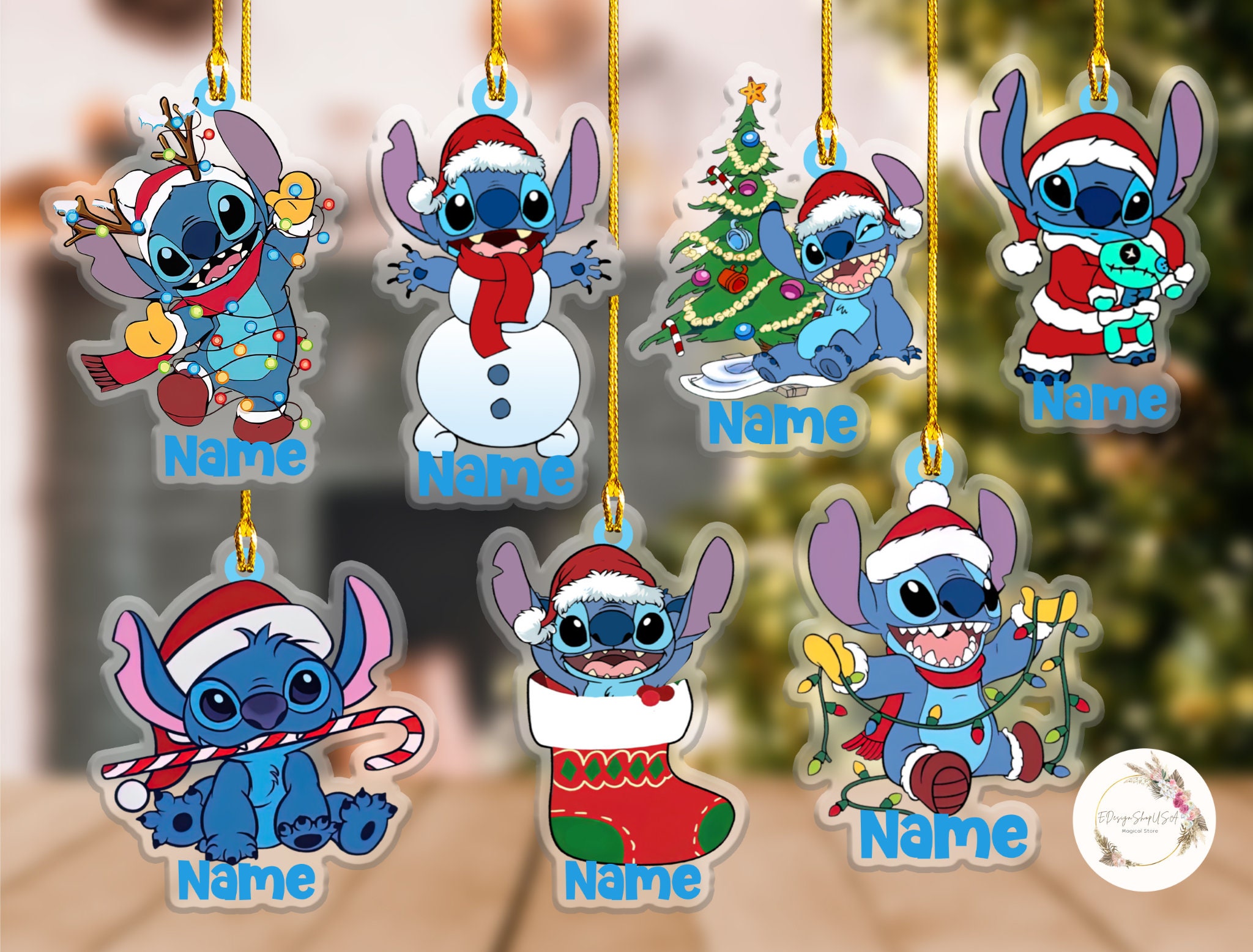 Personalized Disney Stitch Christmas Ornament, Disney Family - Inspire ...