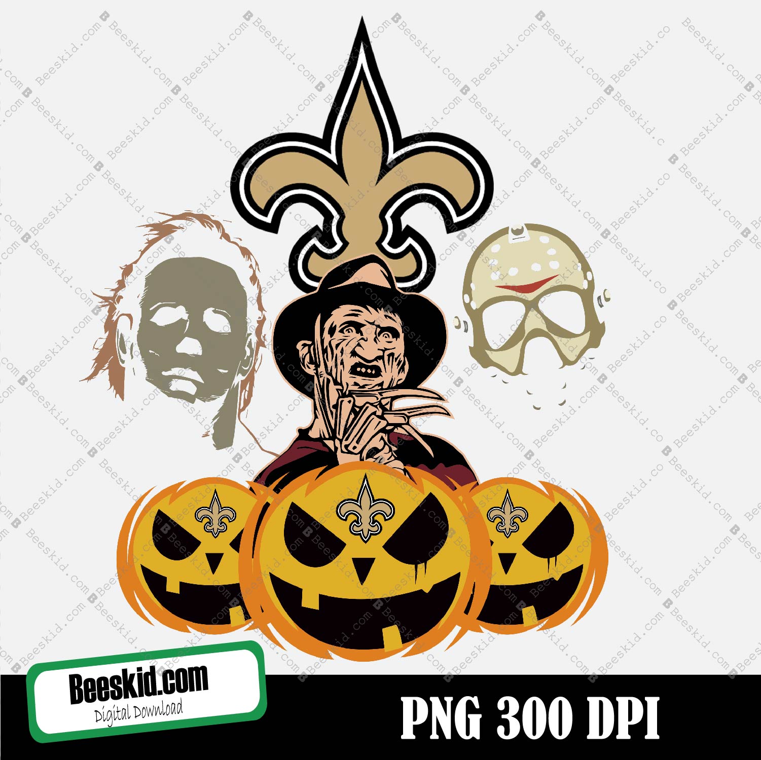 New Orleans Saints Horror Halloween Png, Clipart Bundle, N F | Inspire ...