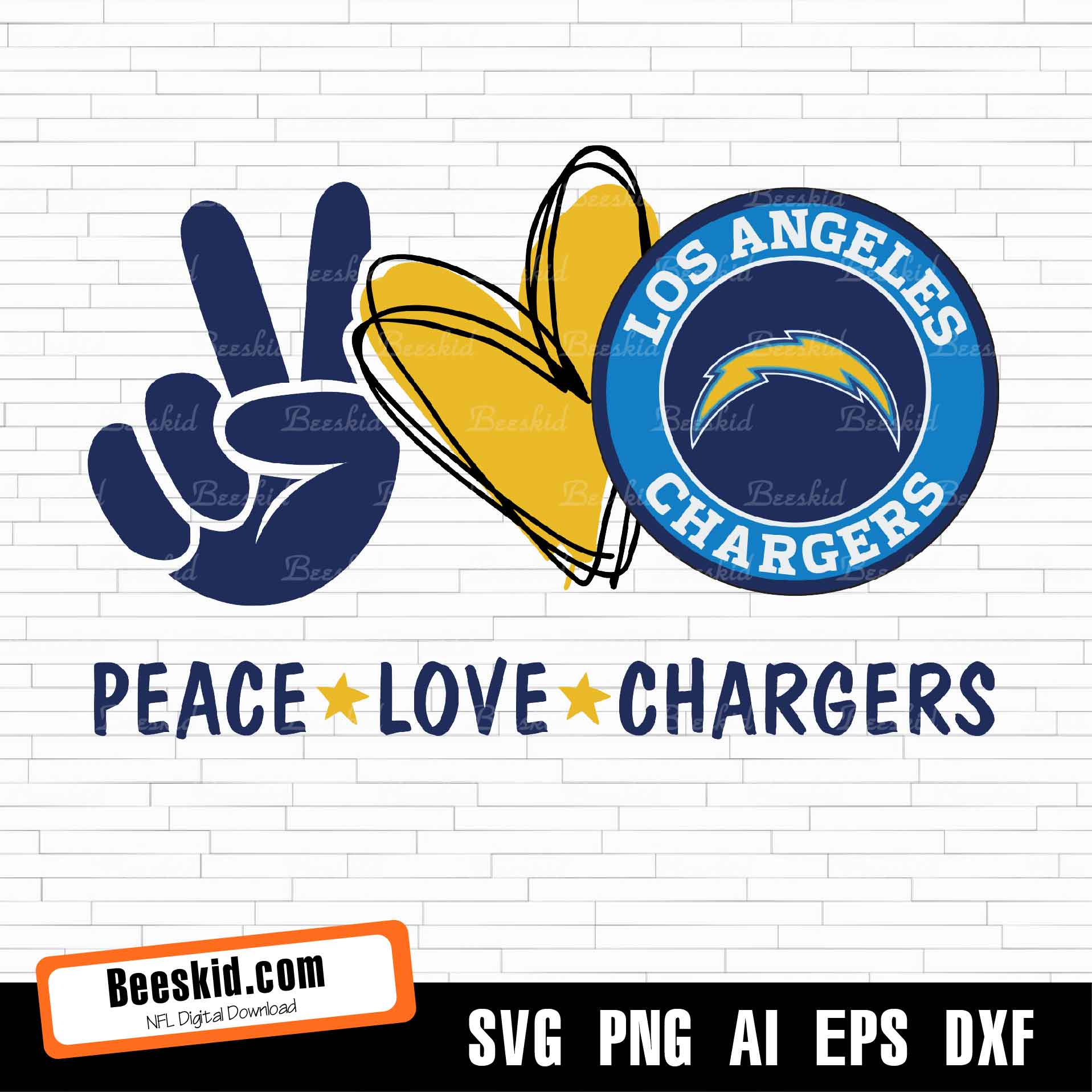 Peace Love Los Angeles Chargers File Logo Nfl Football Svg, | Inspire ...