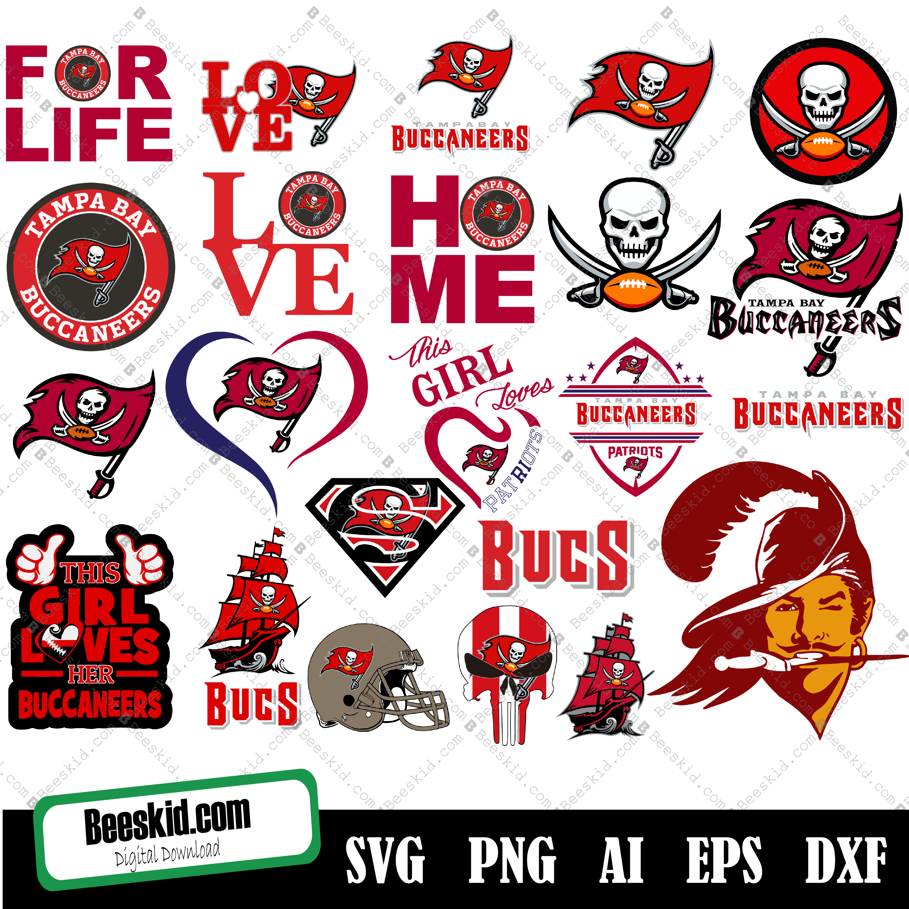 Tampa Bay Buccaneers Logos Svg Bundle, Nfl Football Svg, Foo - Inspire ...
